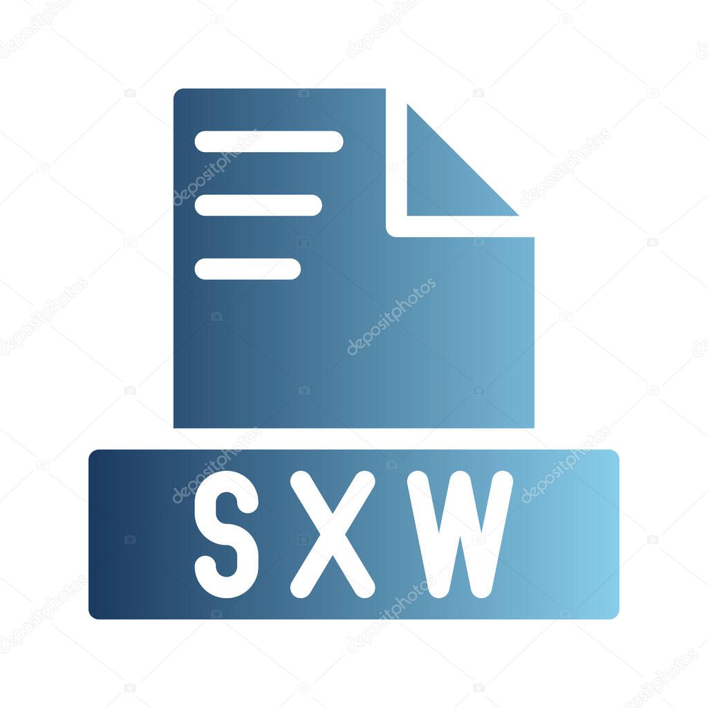 Archivo de texto de iconos de documento Sxw, con gradientes adecuados ...