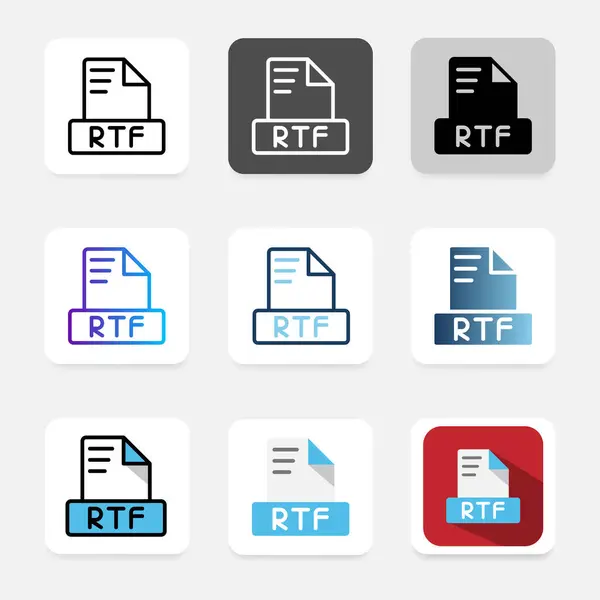 Establecer iconos rtf formato de archivo para propósitos de presentación, documentos, tipos de ...
