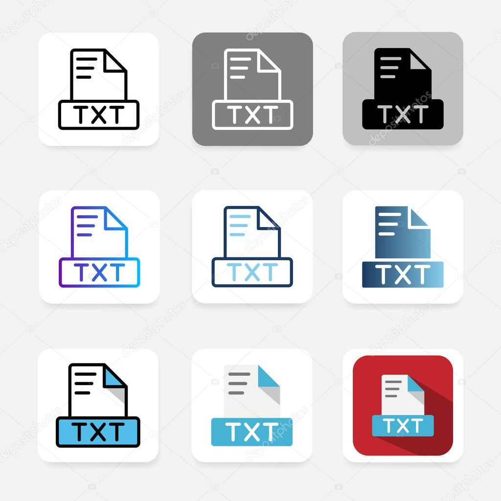 Establecer iconos de formato de archivo txt. extensión, tipo de archivo ...