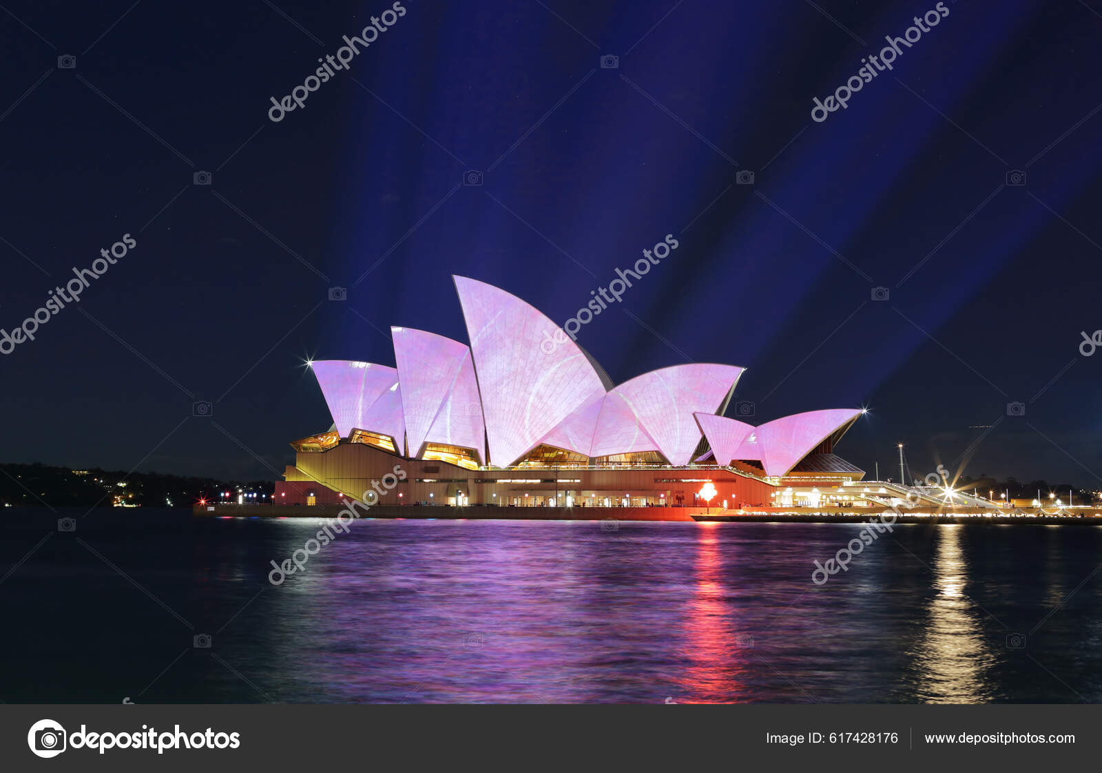 Light Beams Project Soft Pastel Colours Sydney Opera House – Stock ...