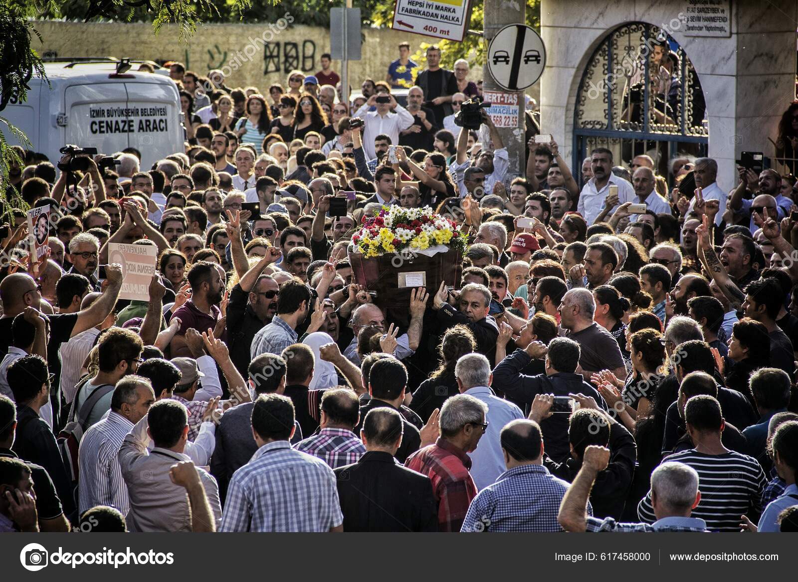 Editorial Image Funeral Ceremony Ankara Blast Izmir Turkey — Stock ...