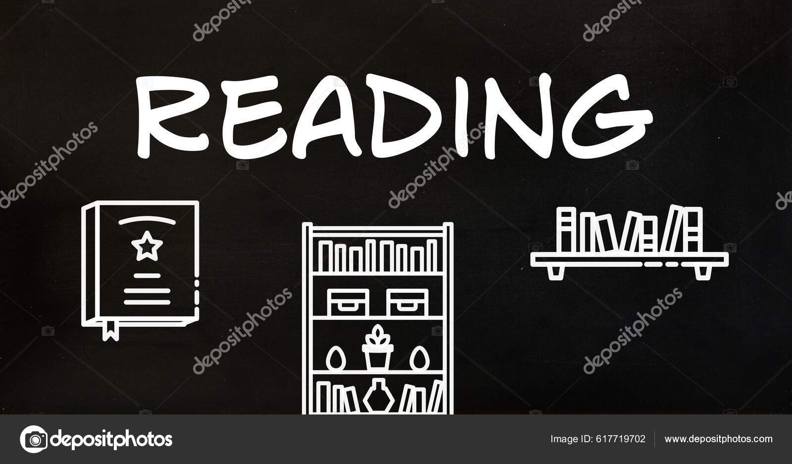Reading Text Books Blackboard — Stock Photo © YAY_Images #617719702