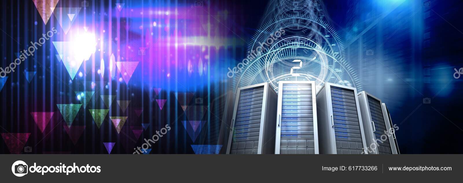 Computer Servers Technology Information Interface Transition — Stock ...