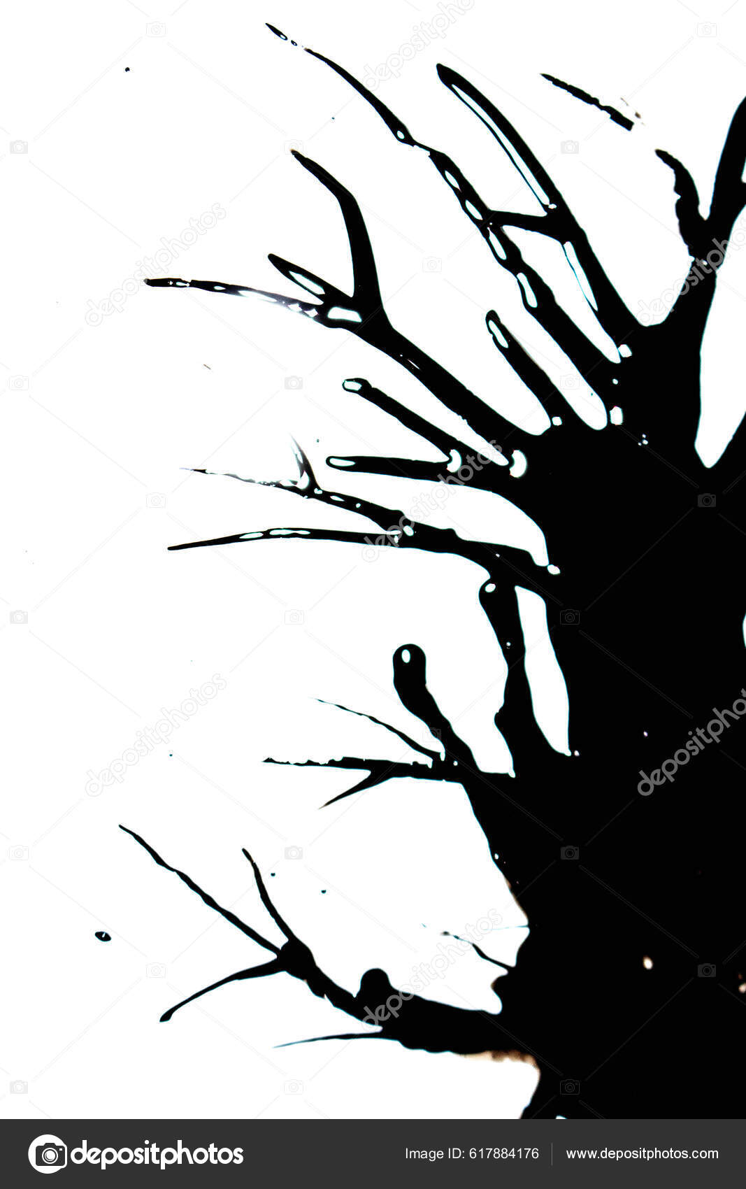 Black Ink Paint Splatter Drip White Background — Stock Photo © YAY ...