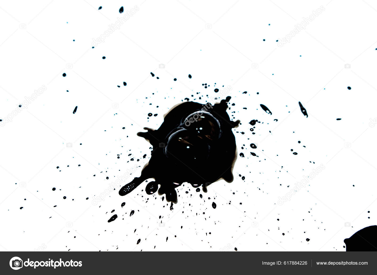 Black Ink Paint Splatter Drip White Background Stock Photo by ©YAY ...