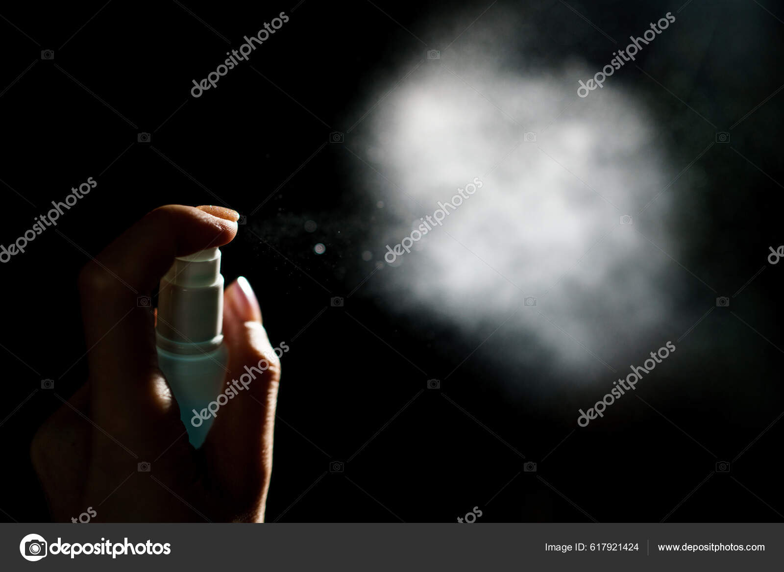 Hand Using Sanitizer Spray Alcohol Spraying Disinfectant — Stock Photo ...