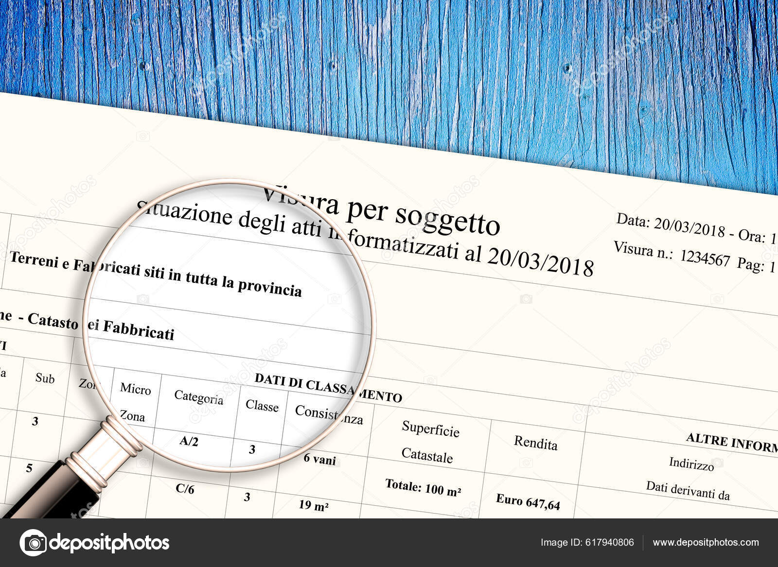 Dokumen Kadaster Imajiner Italia Dengan Informasi Kadastral — Foto Stok ...