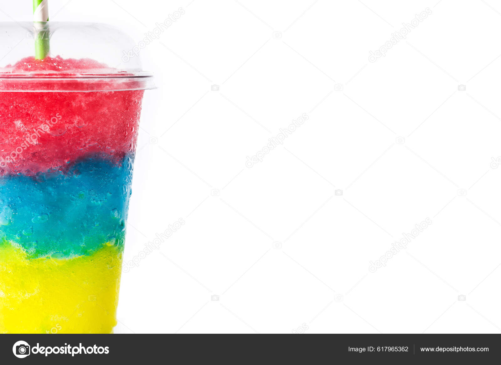 Colorful Slushie Differents Flavors White Background Stock Photo by ...