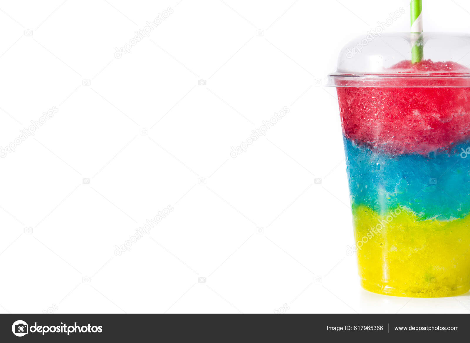 Colorful Slushie Differents Flavors White Background Stock Photo by ...