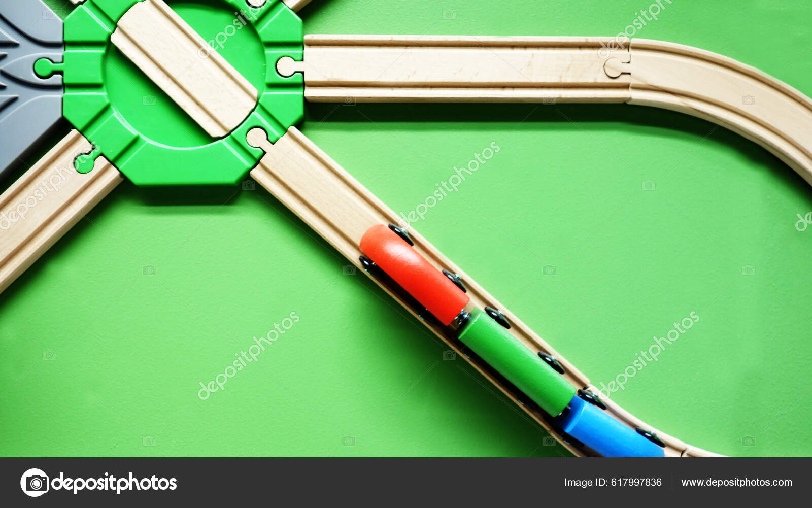 Top View Wooden Toy Train Curve Wooden Railways Stock Photo by ©YAY ...