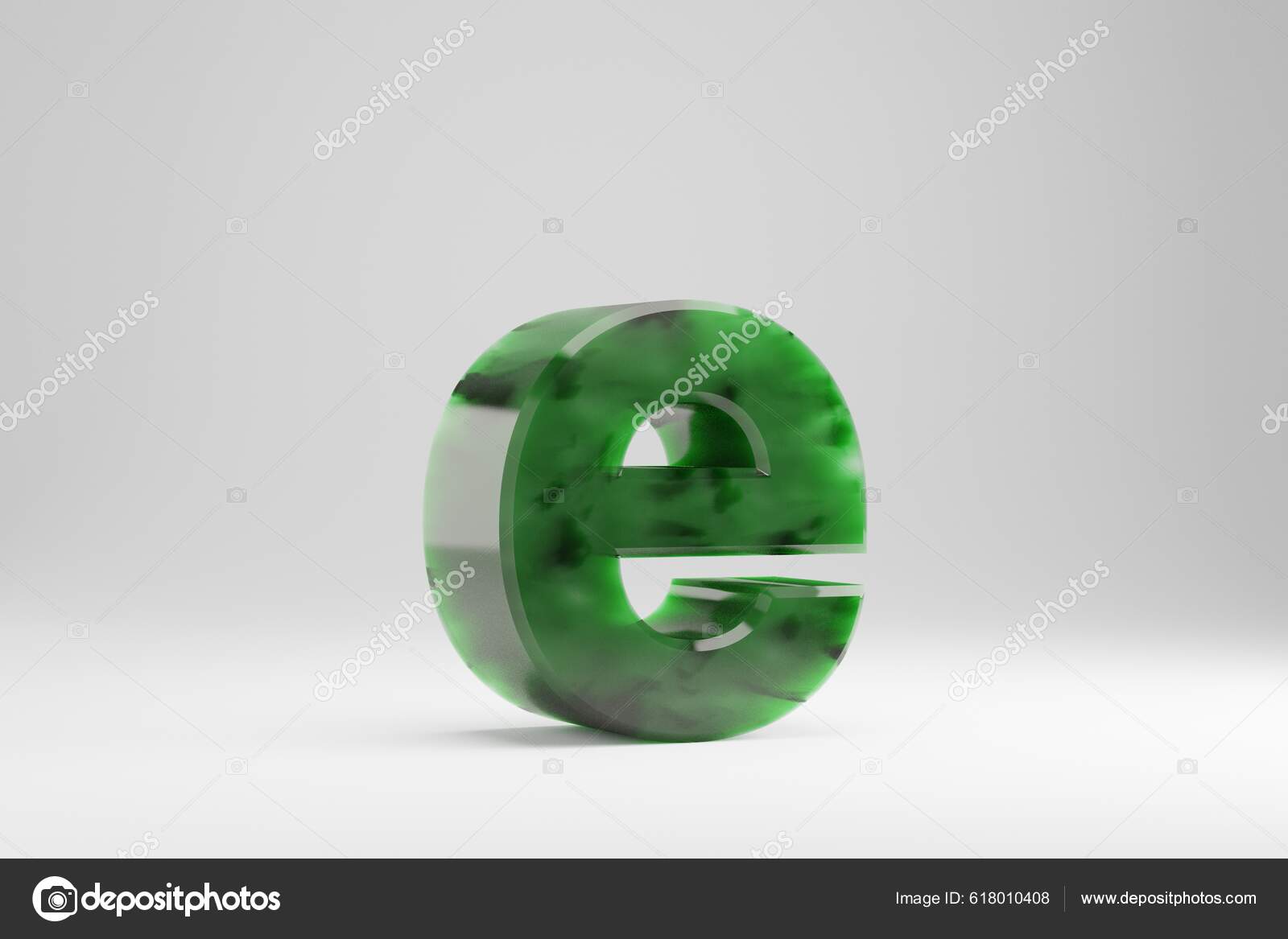 Jade Letter Lowercase Jade Letter Isolated White Background Rendered ...