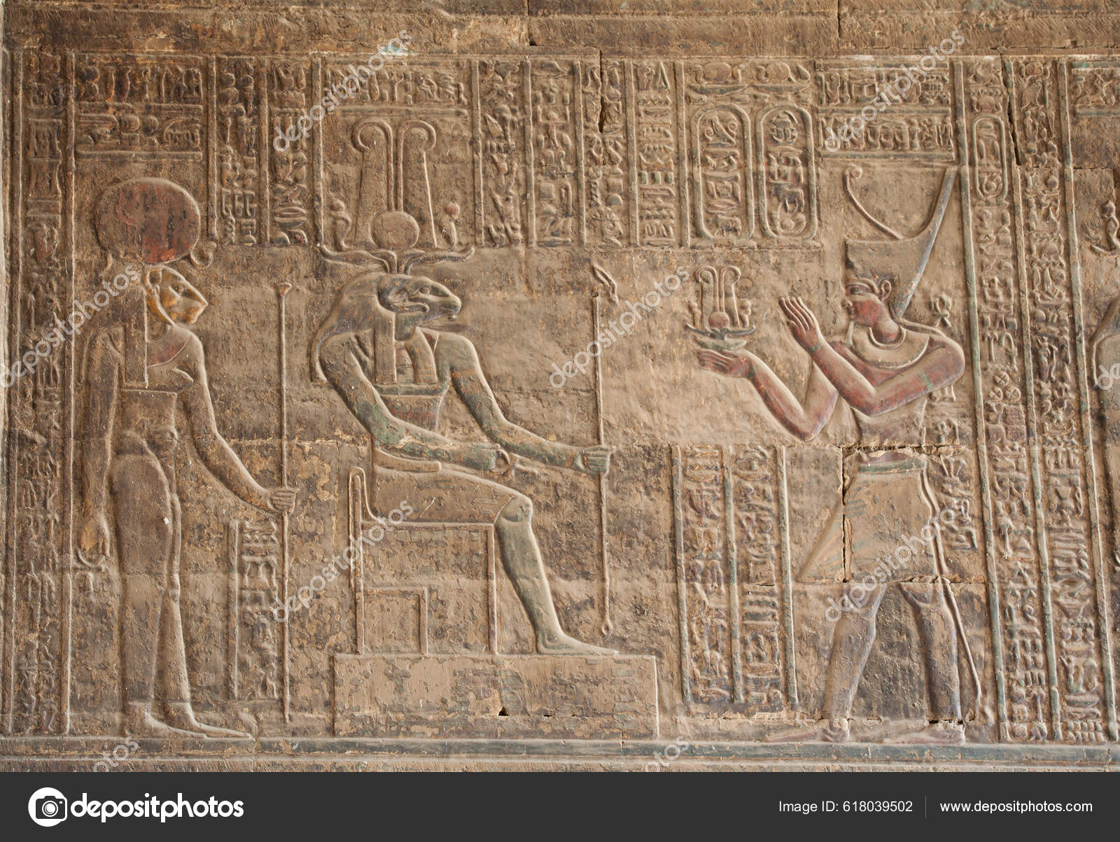 Hieroglyphic Carvings Egyptian Temple Wall Stock Photo by ©YAY_Images ...