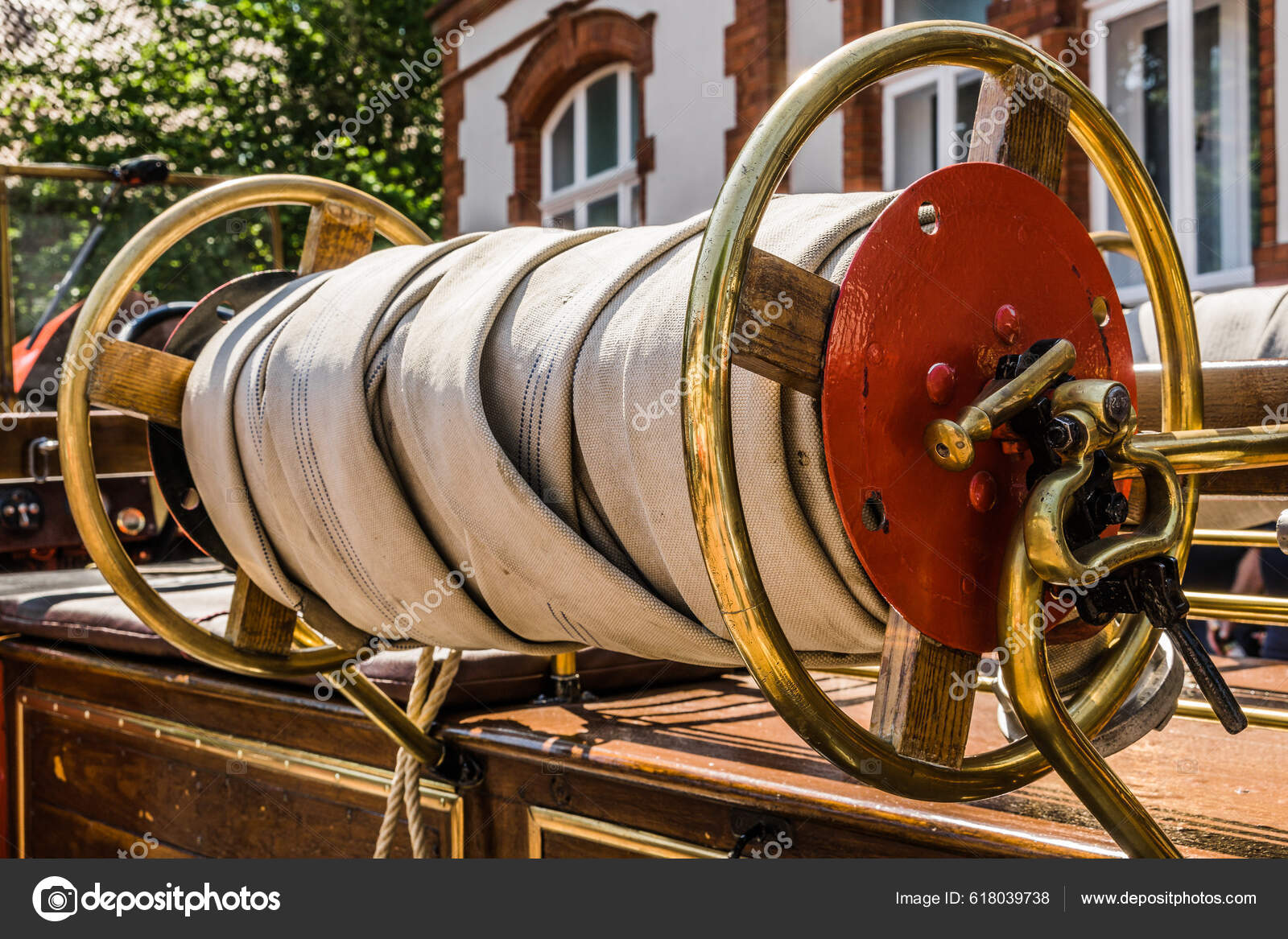 Rolled Hose Historical Fire Engine Fire Brigade Oldtimer Exhibition ...