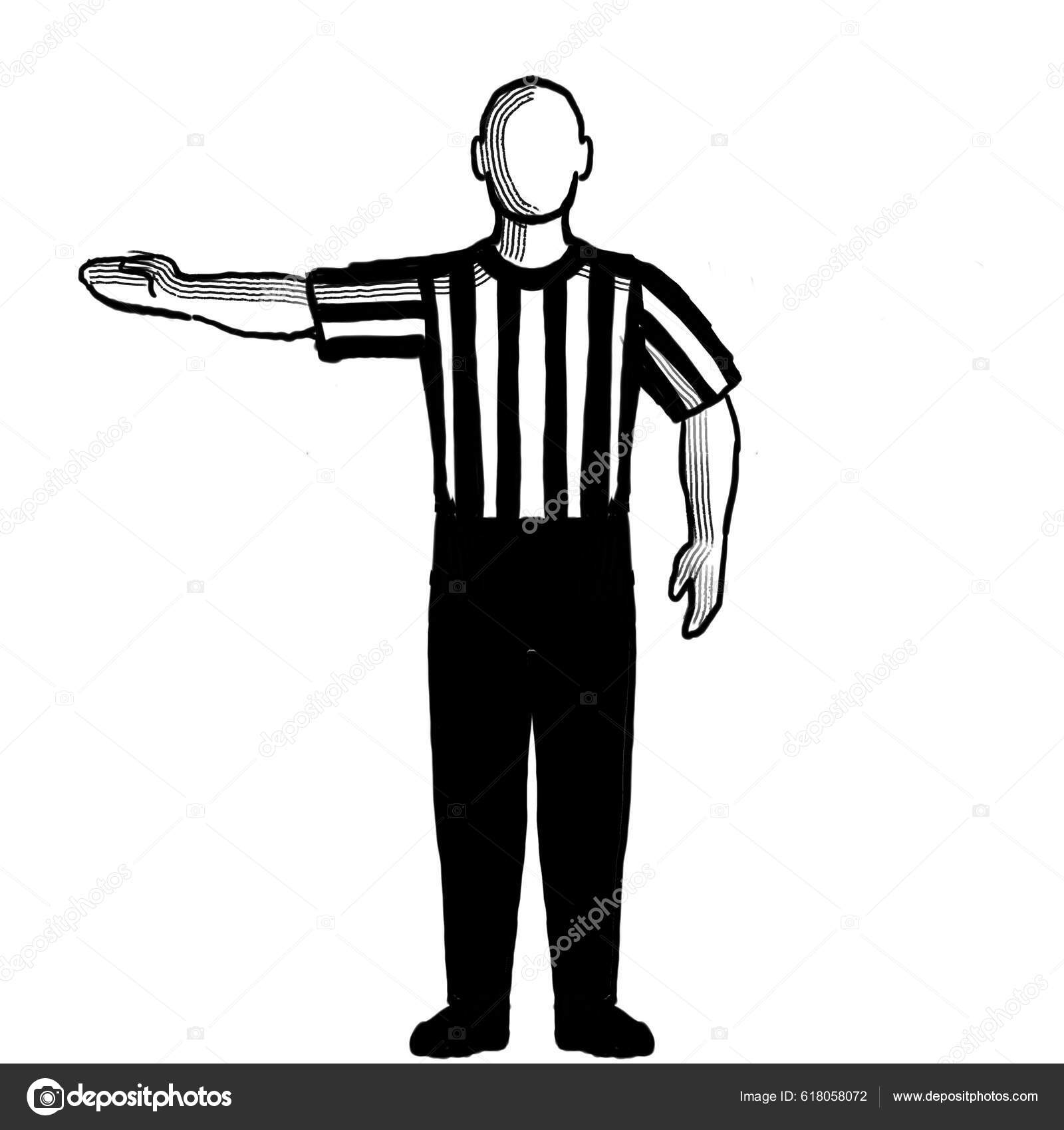 Basketball Referee Delayed Lane Violation Hand Signal Retro ...