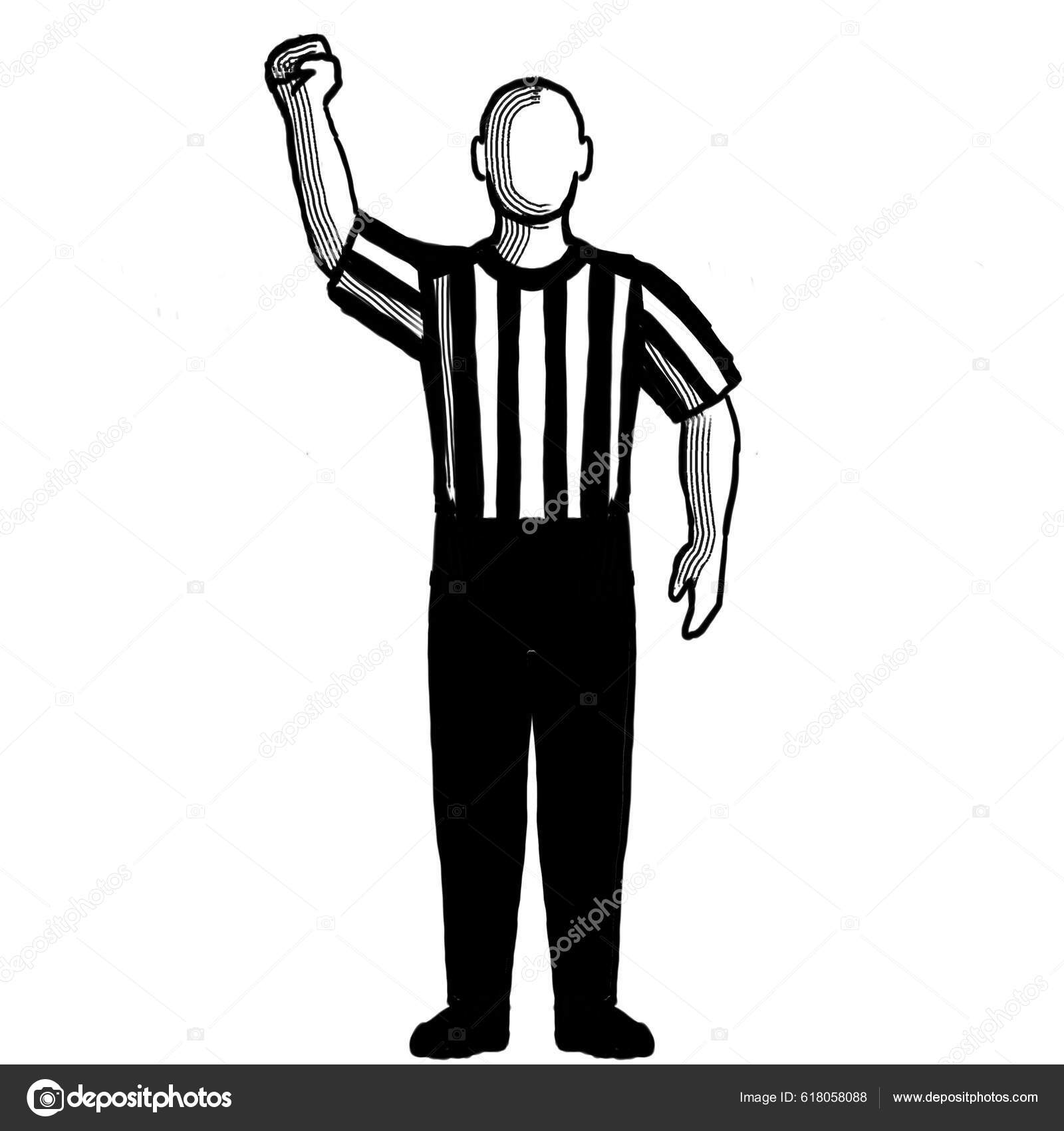 Basketball Referee Stop Clock Foul Hand Signal Retro Black White ...