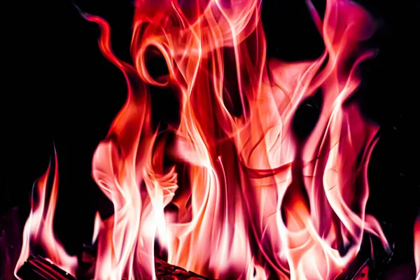 Red fire flames as nature element and abstract background - Stock Image ...