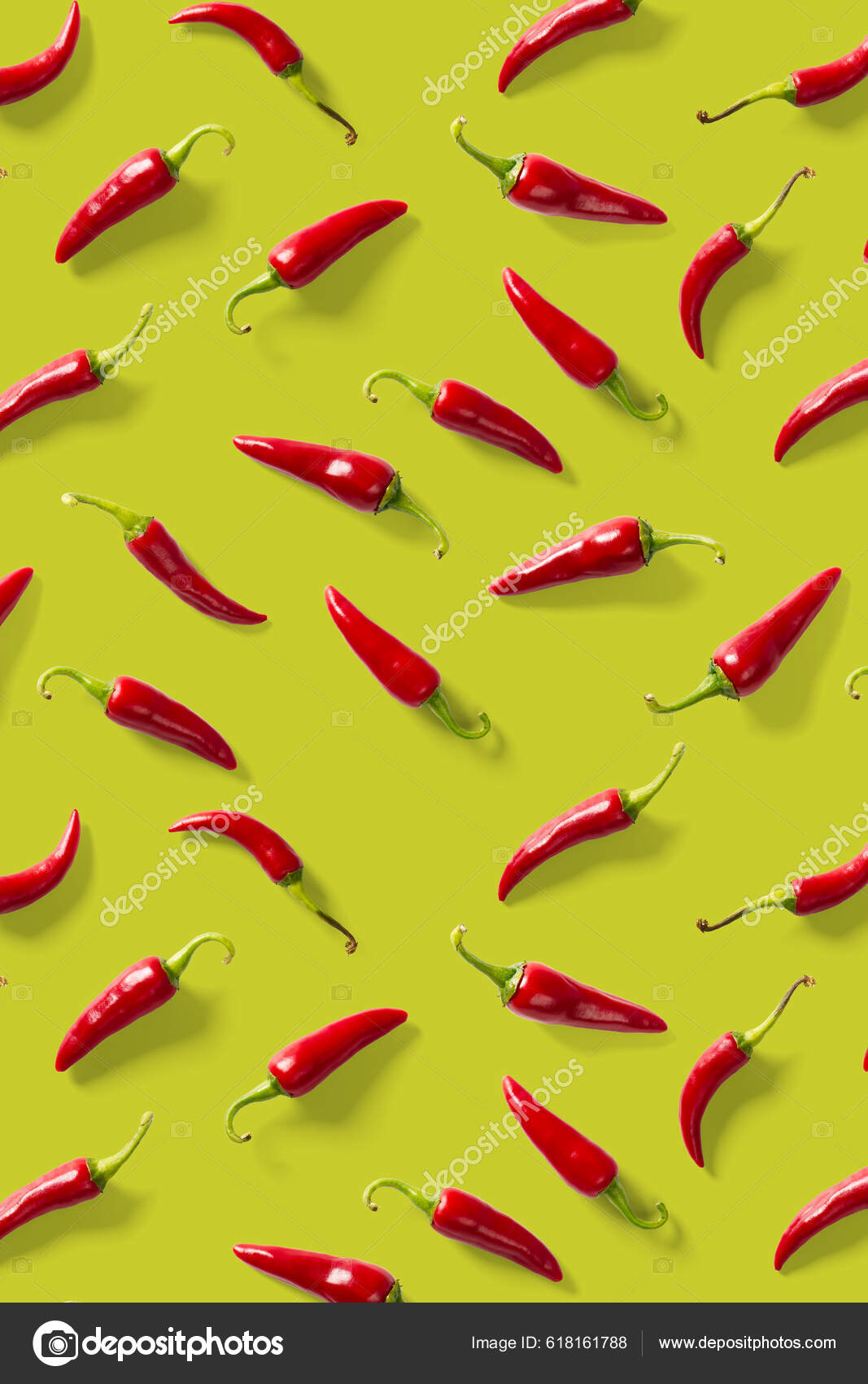 Creative Background Made Red Chili Chilli Green Backdrop Minimal Food ...