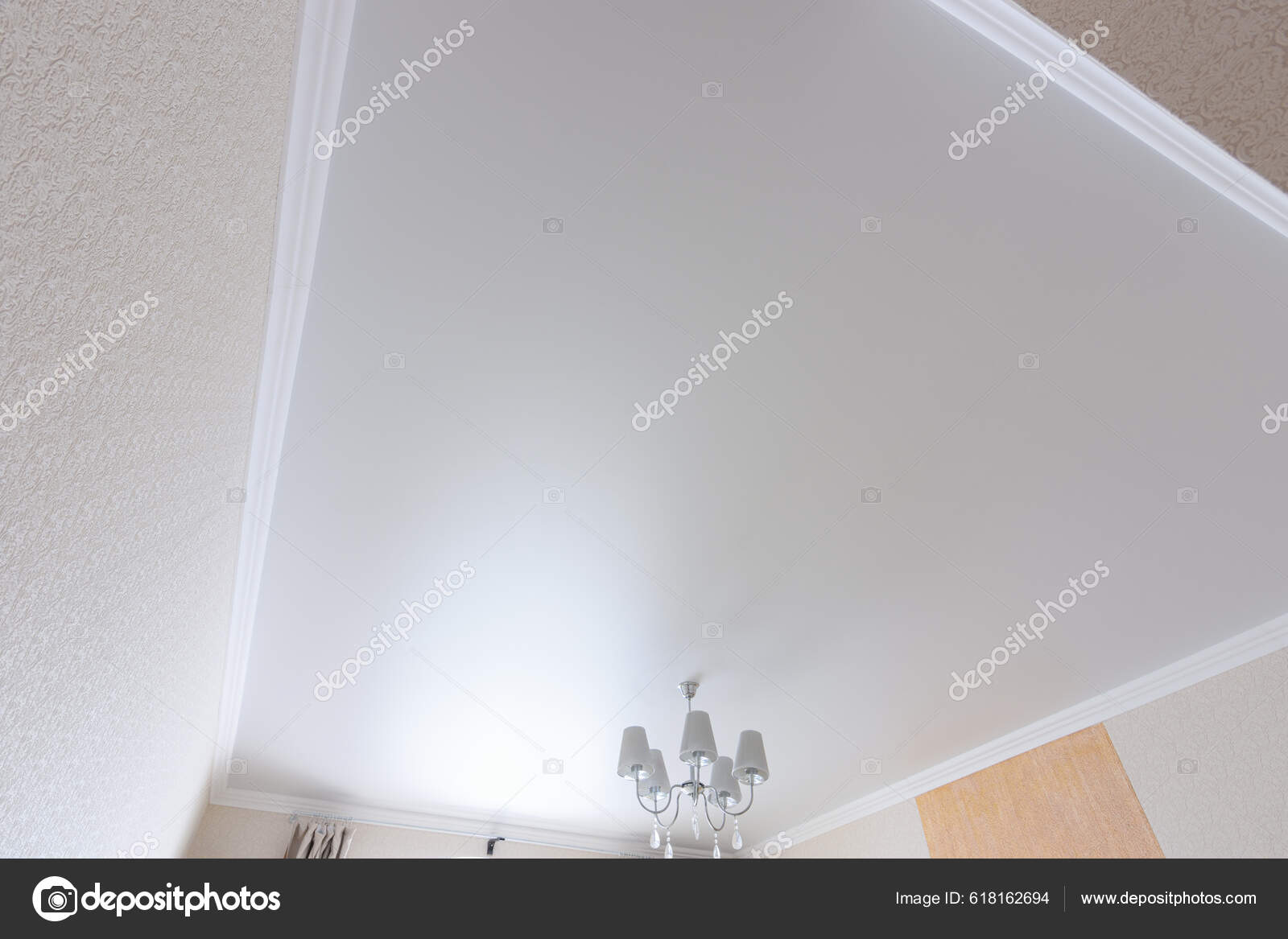 White Matte Ceiling Large Room Close — Stock Photo © YAY_Images #618162694