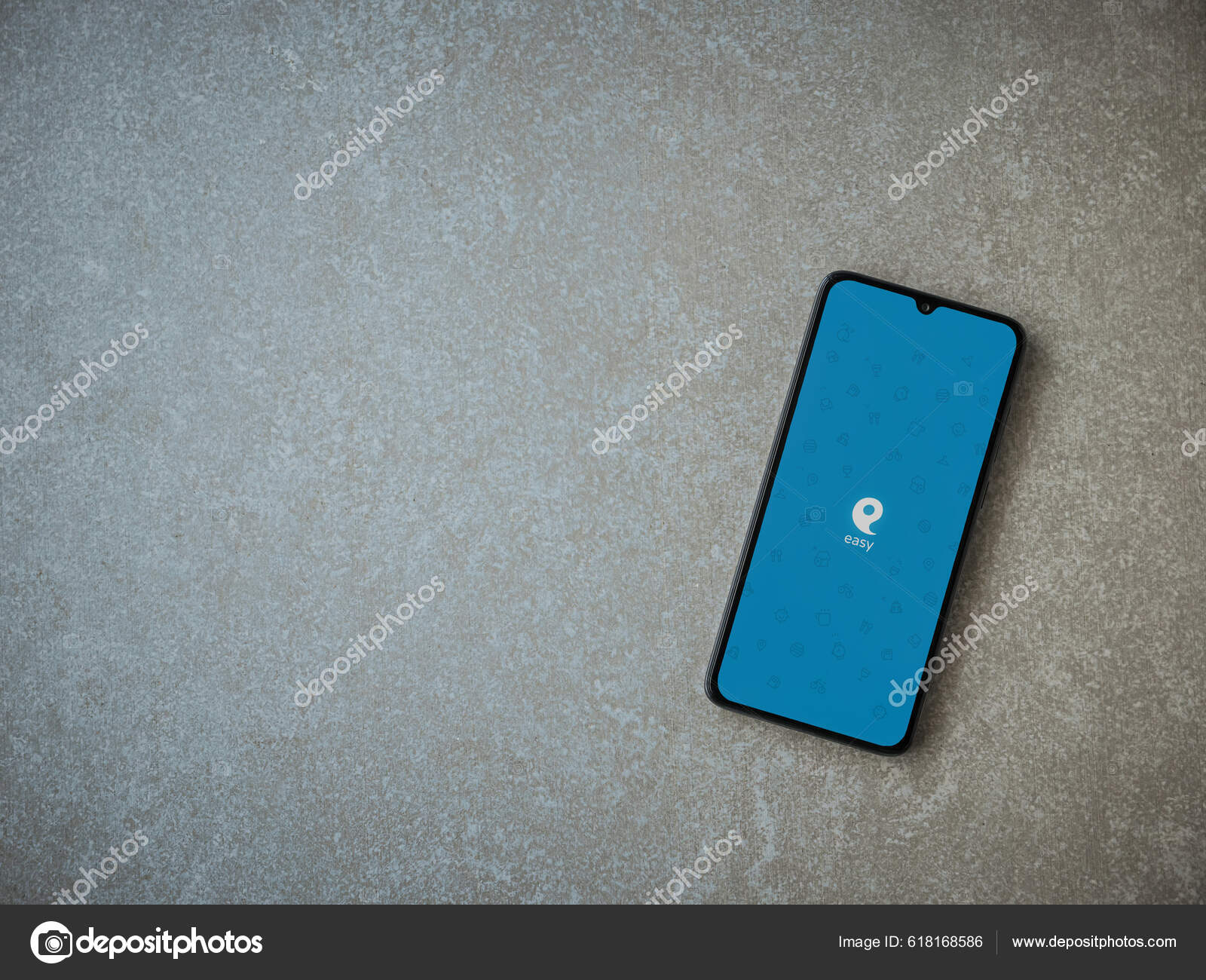 Easy App Launch Screen Logo Display Black Mobil — Stock Editorial Photo ...