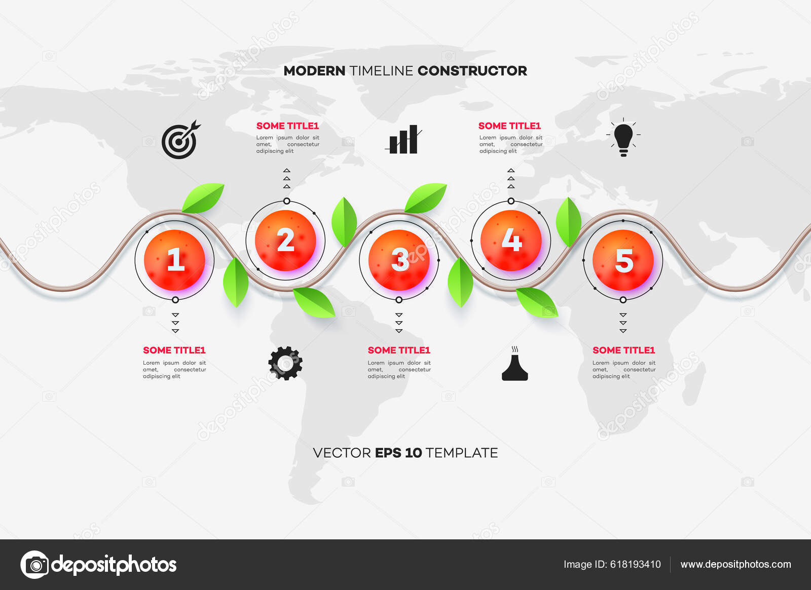 Modern Infographic Timeline Constructor Eco Sector Conceptual Vector ...