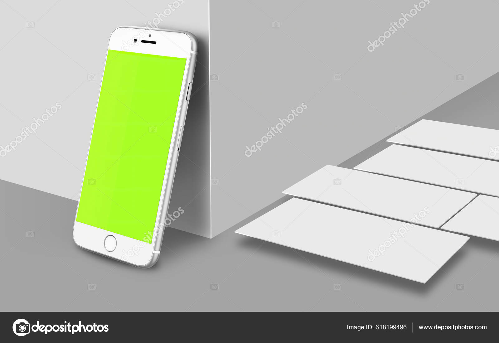 Silver Phone Mockup Stage — 스톡 사진 © YAY_Images #618199496