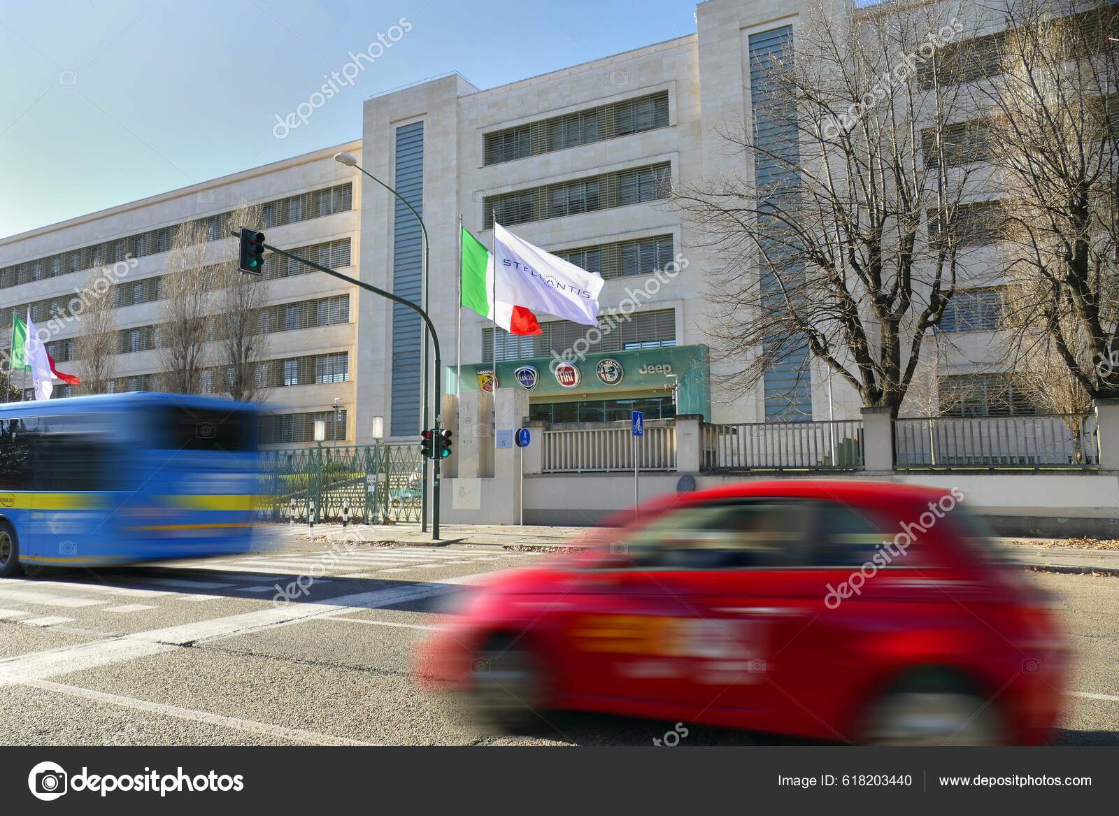 Stellantis Corporation Flag Italian Headquarters Merging Groupe Psa Fca ...