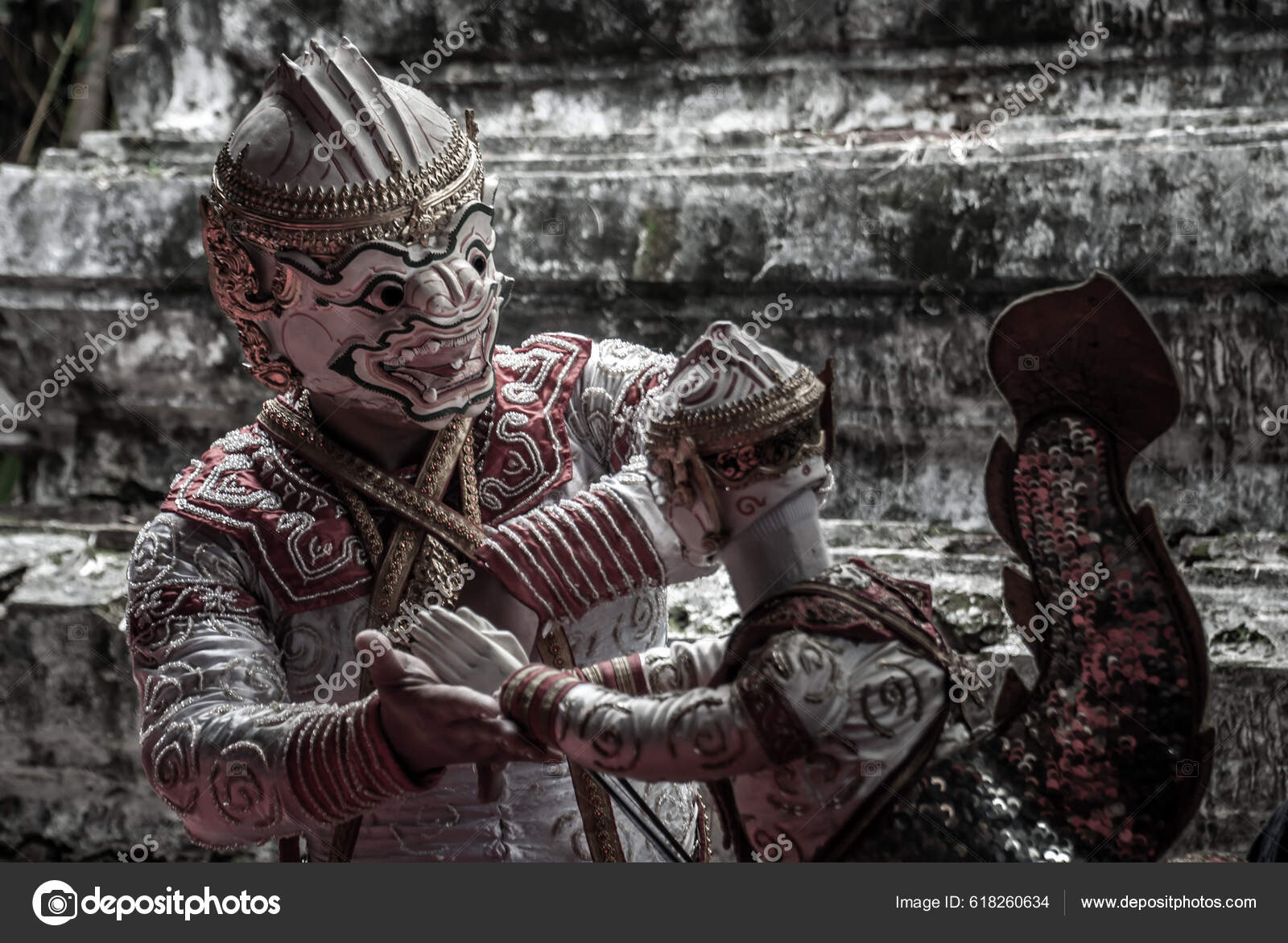 Traditional Puppet Hanuman Ramakien Ramayana Story Thai Puppeteers ...