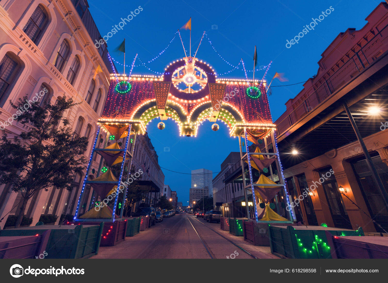 Galveston Tx Night Skyline