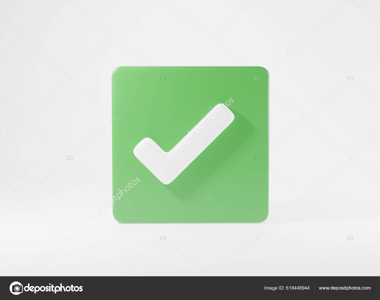 Green Tick Check Mark Symbols Icon Element Yes Shape Button Stock Photo ...