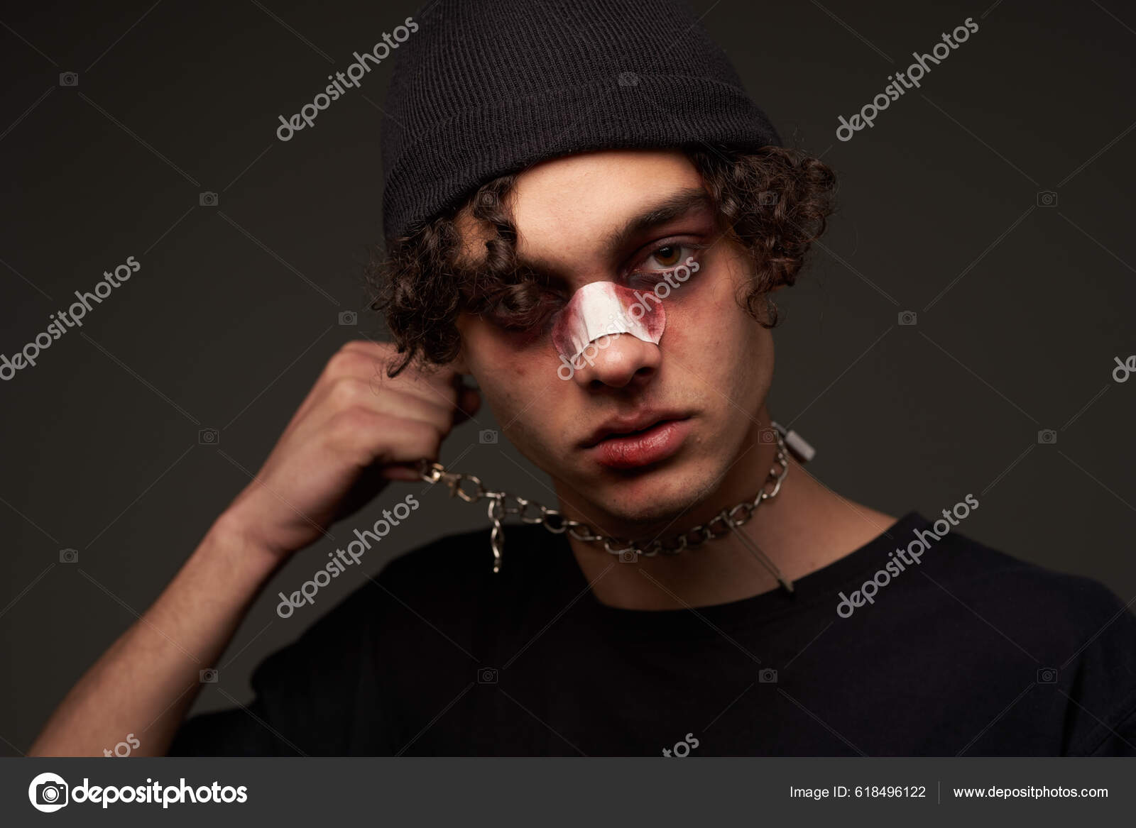 Fighter Broken Nose Training Boxing Conflict Aggression Injury — Stock ...