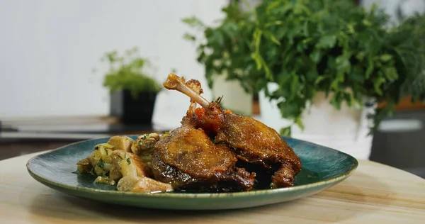 "Appetizing Duck Meal Close Up. Art Food, Gourmet Meal" - Stock Image ...