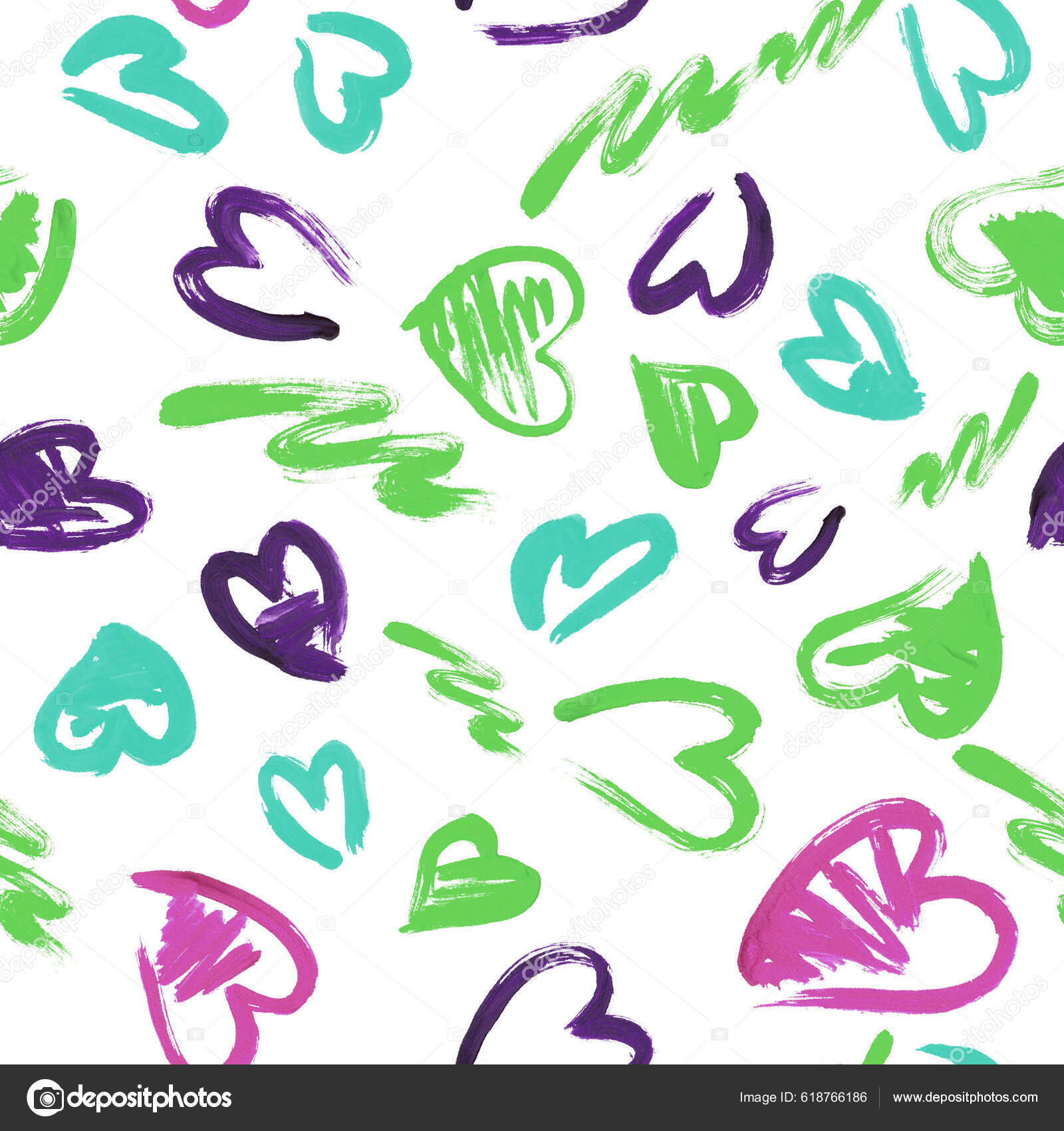 Hand Drawn Texture Hearts Brush Strokes Set Made Ink — Stock Photo ...