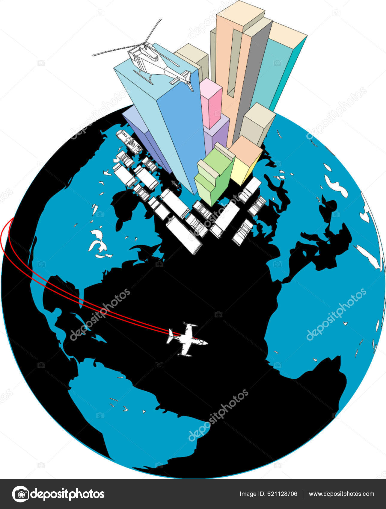 World Aerial View Modern Vector Illustration Stock Vector by ©YAY ...