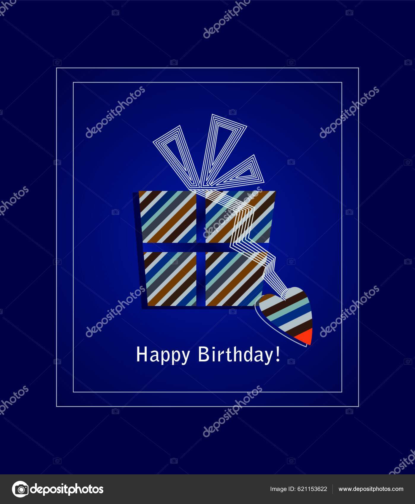 Tarjeta Cumpleaños Feliz Azul Vector de stock #621153622 de ©YAY_Images