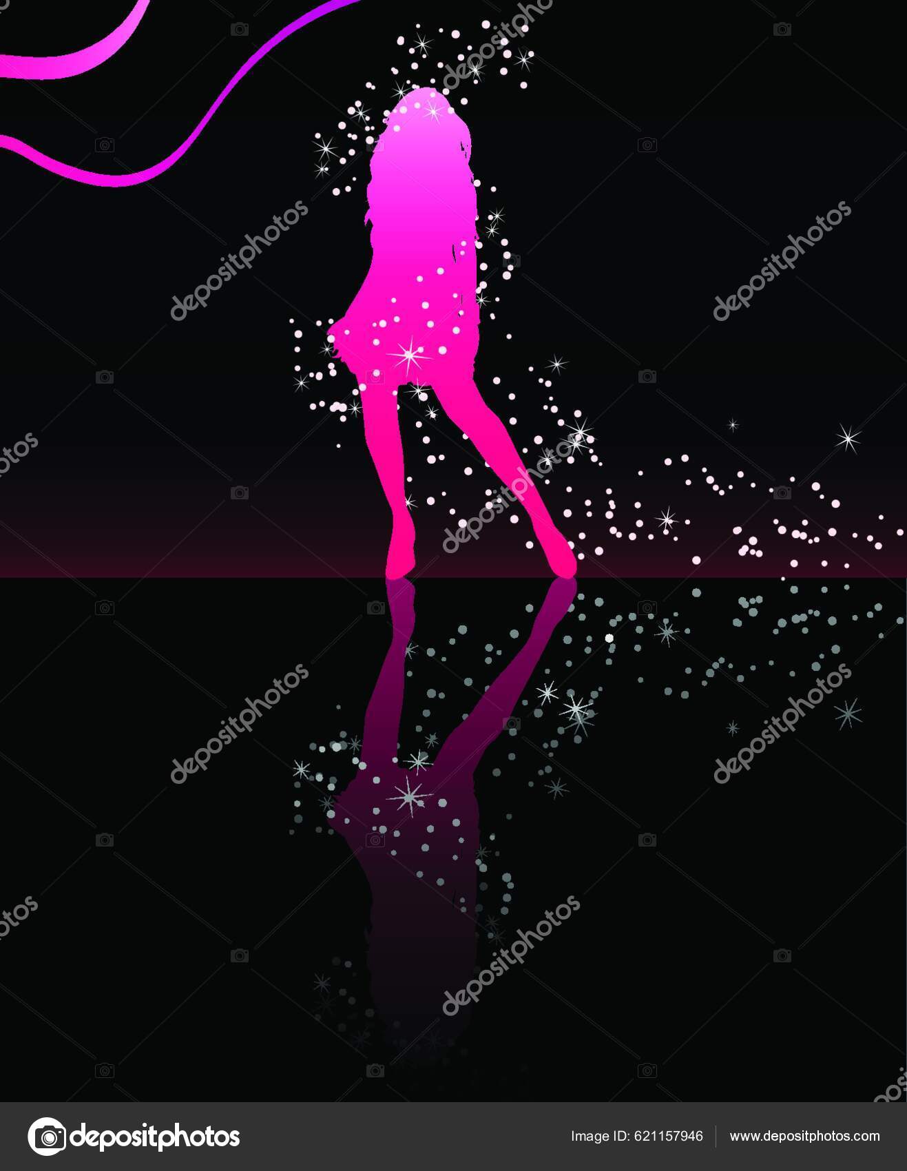 Girl Dancing Stars Ilustración Vectorial Gráfica Vector de stock por ...