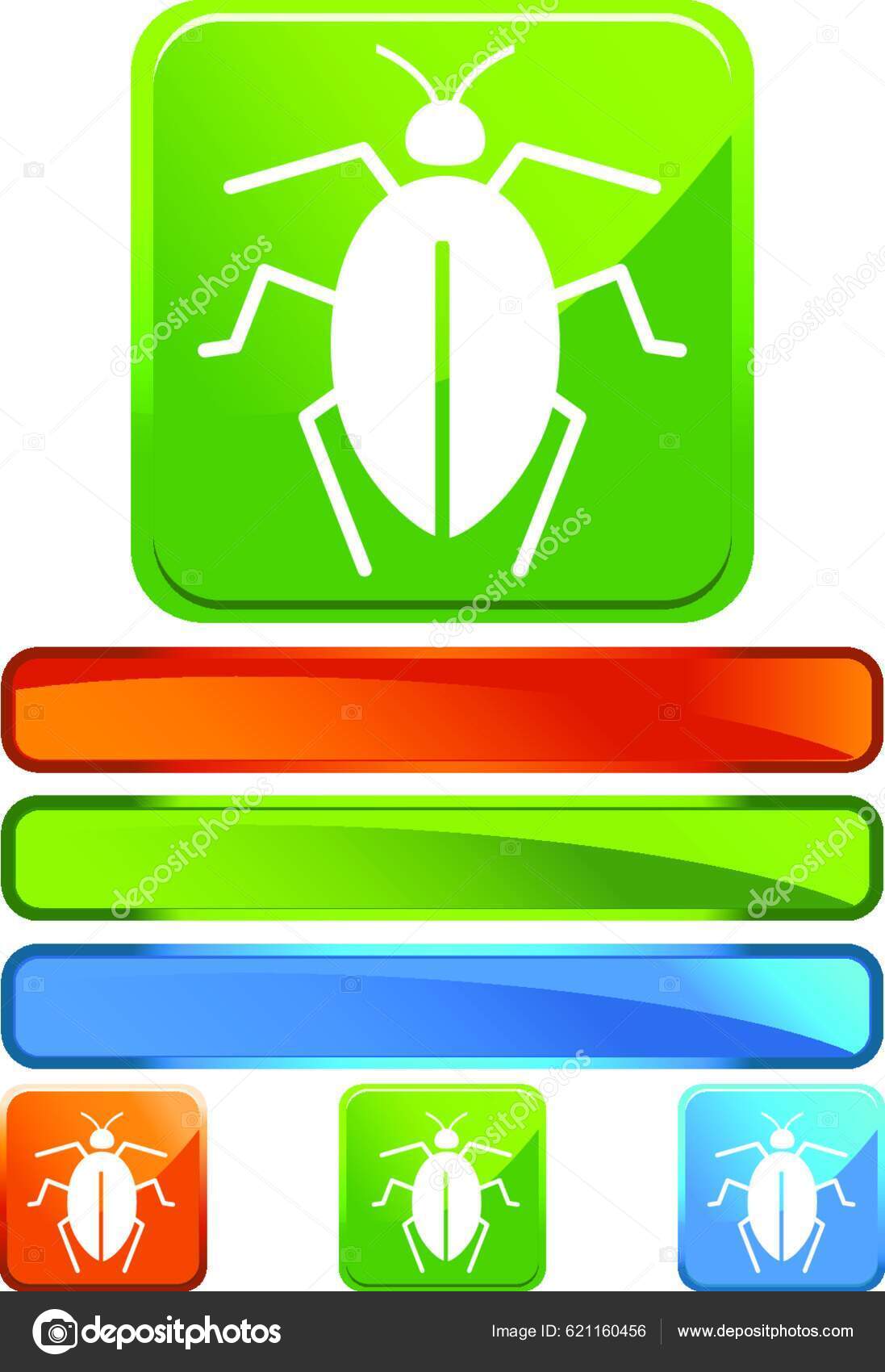Bug Icon Set Vector Illustration Vector de stock #621160456 de ©YAY_Images
