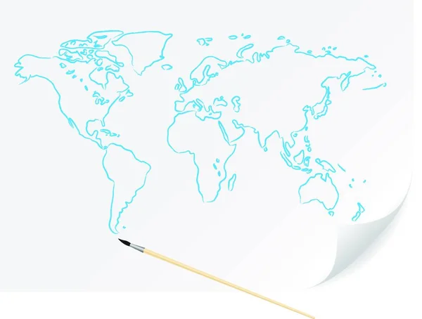 Ritning Grön Karta Grafisk Vektor Illustration — stockvektor av ©YAY ...