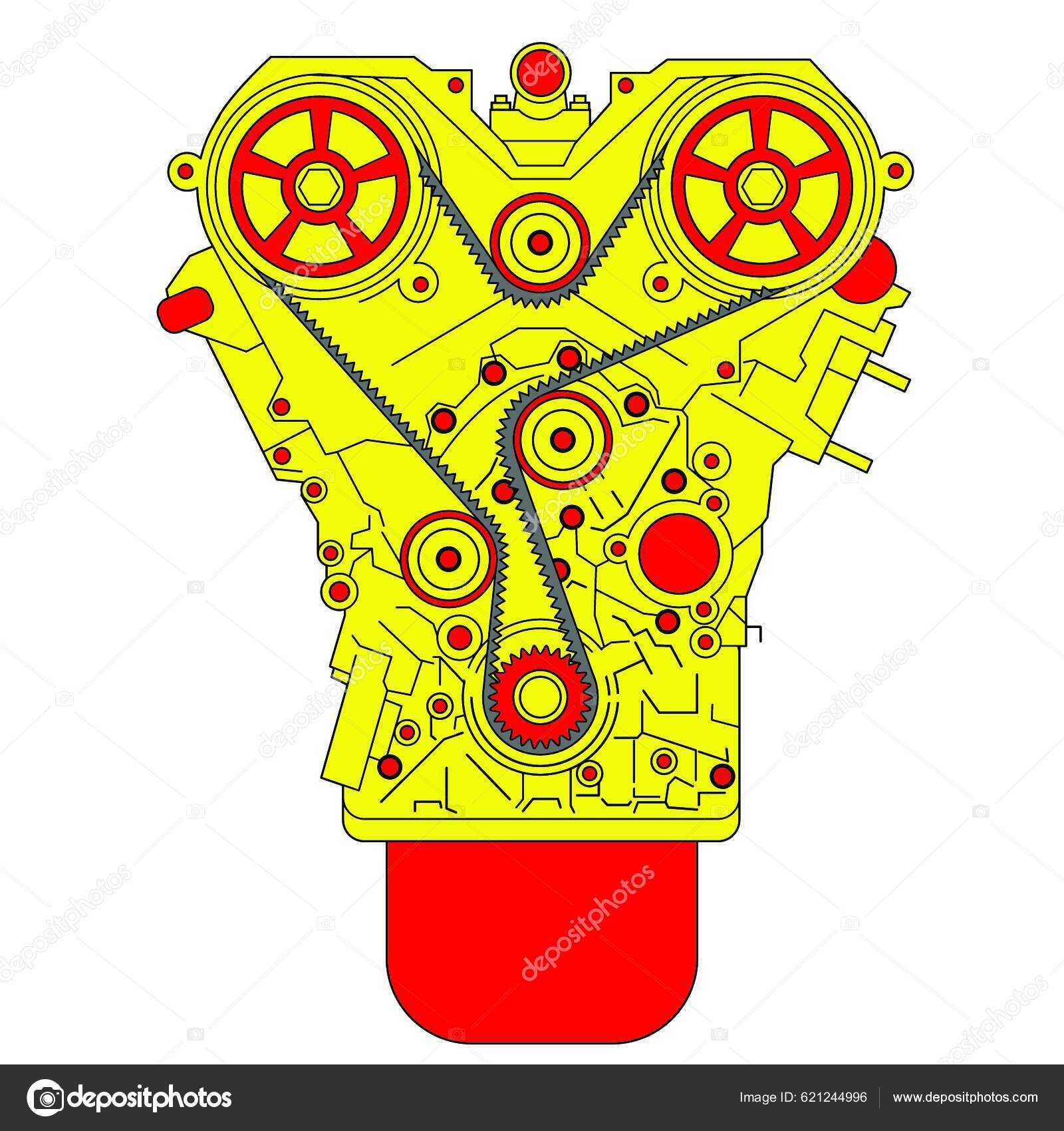 Engine Seen Front Stock Vector by ©YAY_Images 621244996 Engine Seen Front Stock Vector by ©YAY_Images 621244996