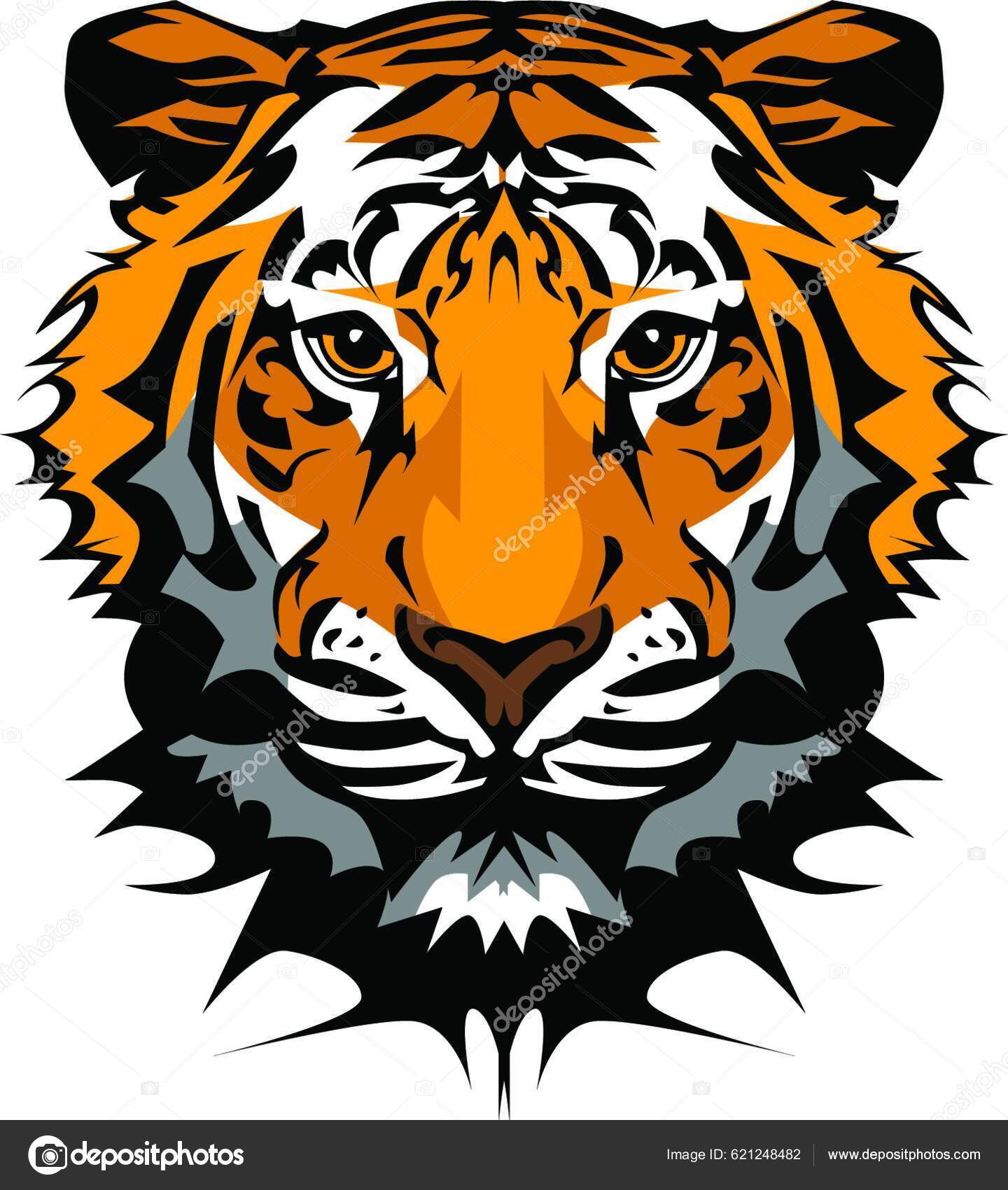 Tiger Head Vector Graphic Mascot Vector de stock #621248482 de ©YAY_Images