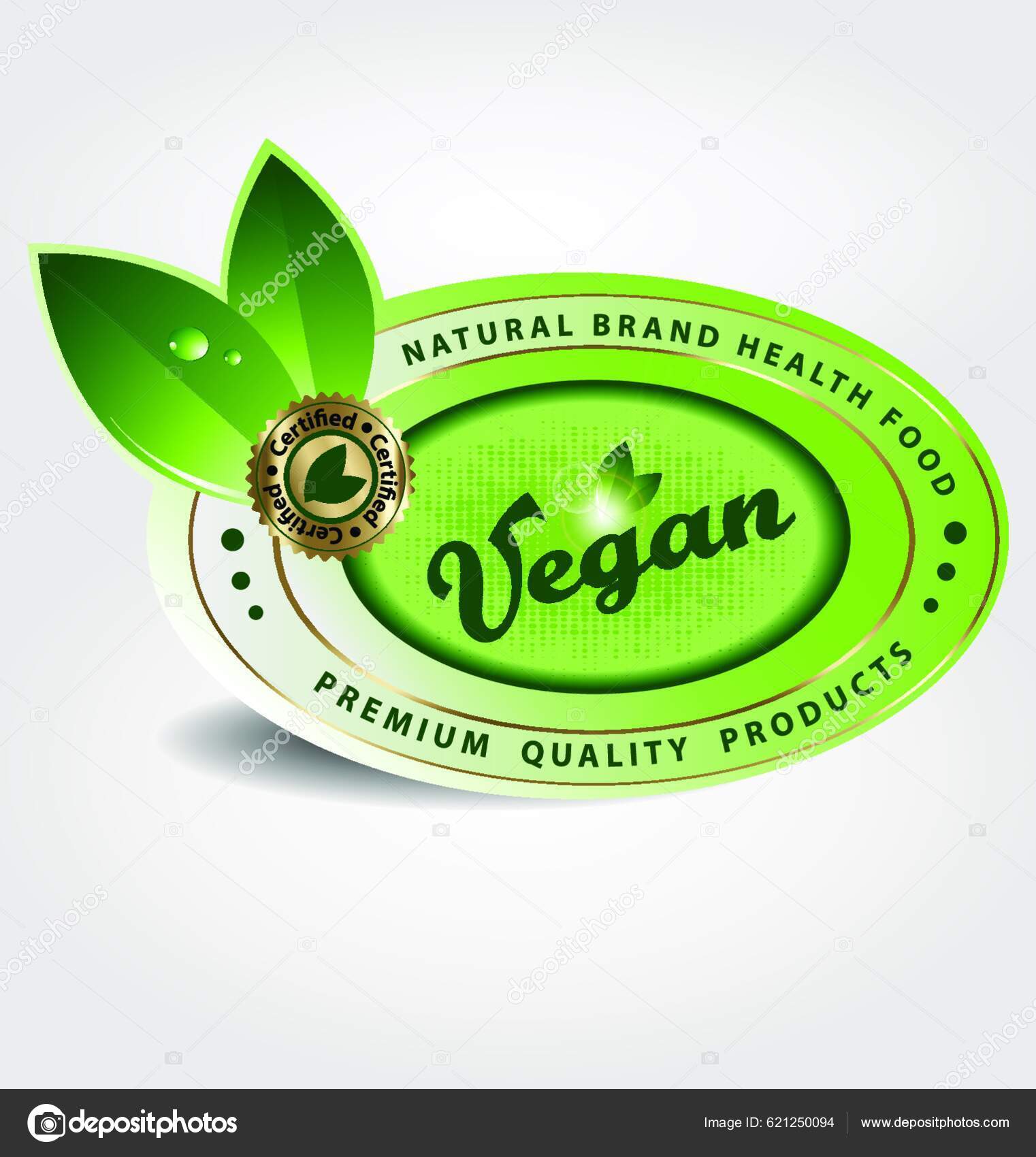 Vegan Vector Etiqueta Etiqueta Engomada Emblema Icono Vector de stock ...