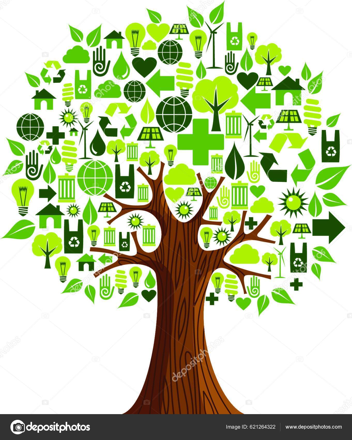 Green Icons Concept Tree Stock Vector by ©YAY_Images 621264322