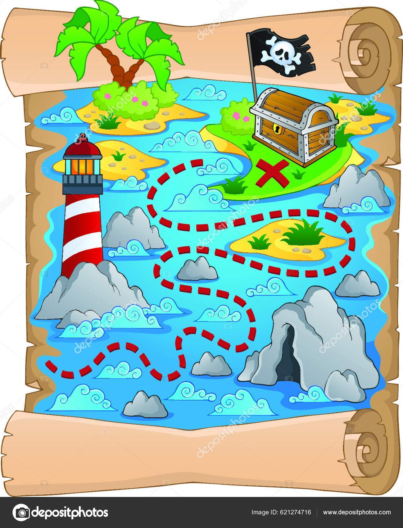 Treasure Map Theme Image Stock Vector by ©YAY_Images 621274716 Treasure Map Theme Image Stock Vector by ©YAY_Images 621274716