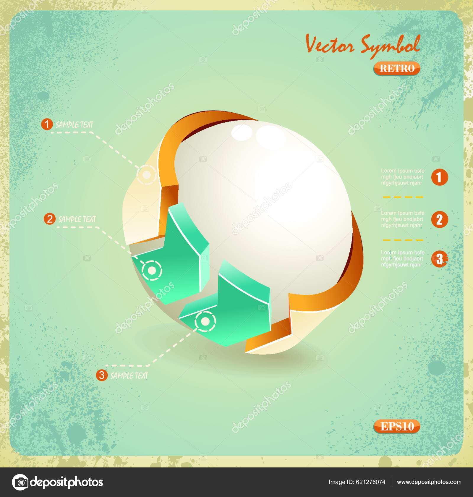 Ball Arrow Symbol Retro Style Stock Vector by ©YAY_Images 621276074