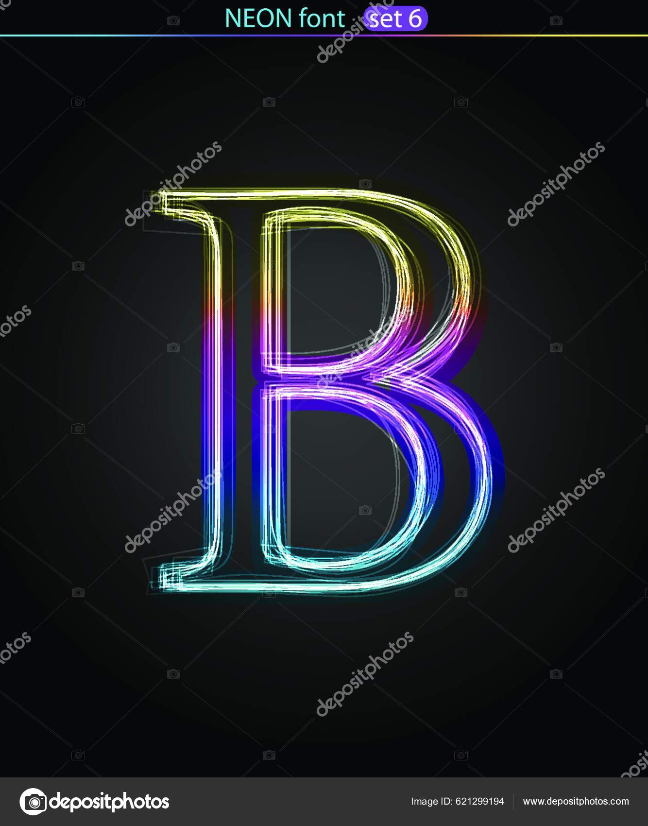 Neon Letter Vector Illustration Stock Vector by ©YAY_Images 621299194