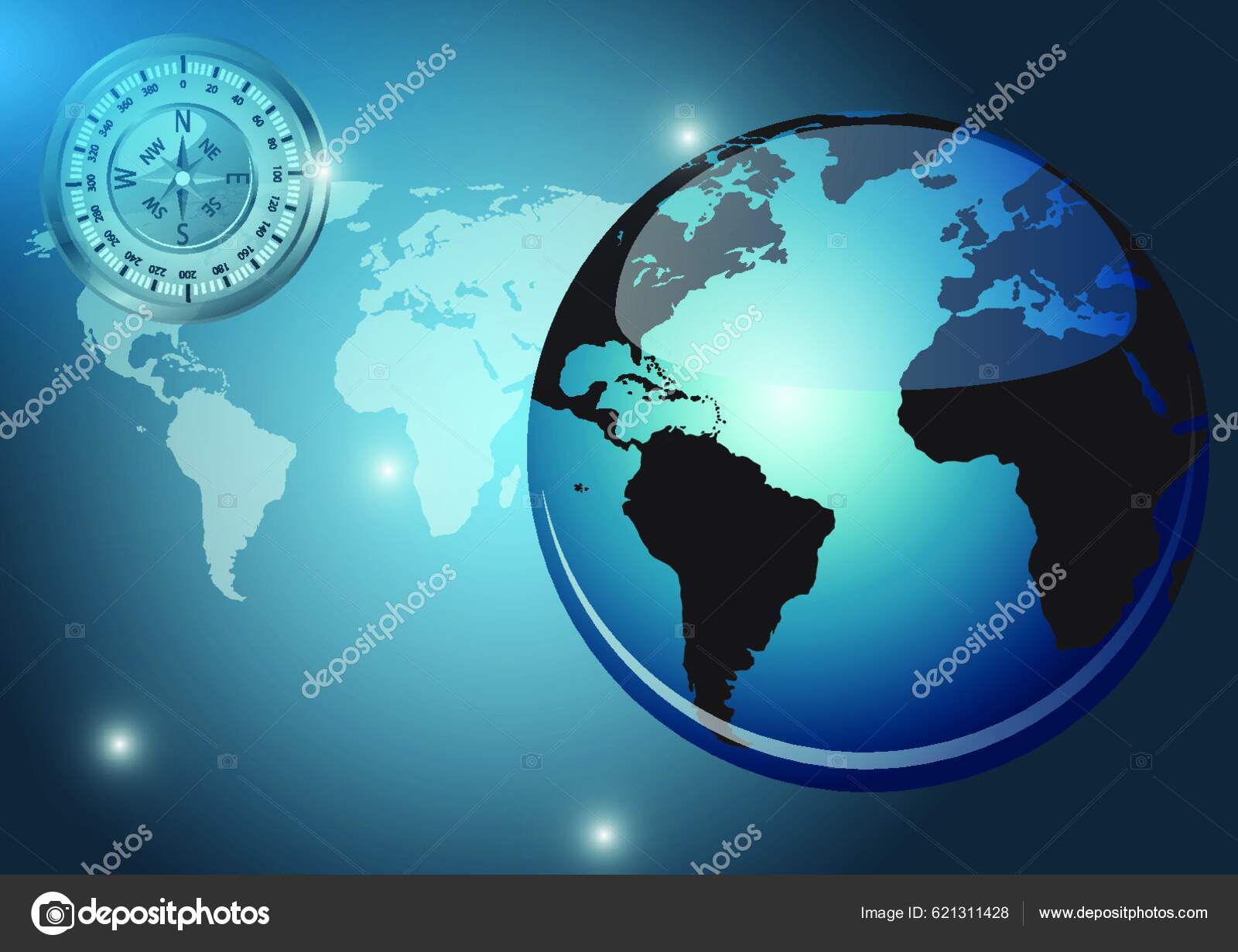 Mapa Del Vector Mundial Ilustración Vector de stock #621311428 de ©YAY ...