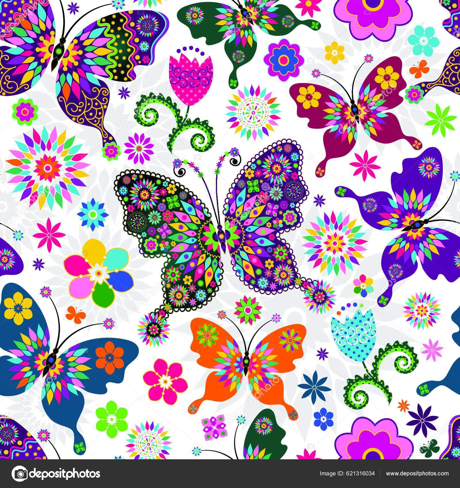Seamless Spring Pattern Graphic Vector Illustration Stock Vector by ...