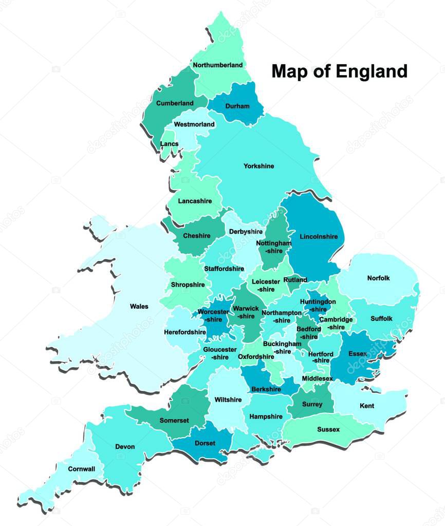 "Mapa de Inglaterra Vector Ilustración" 2024
