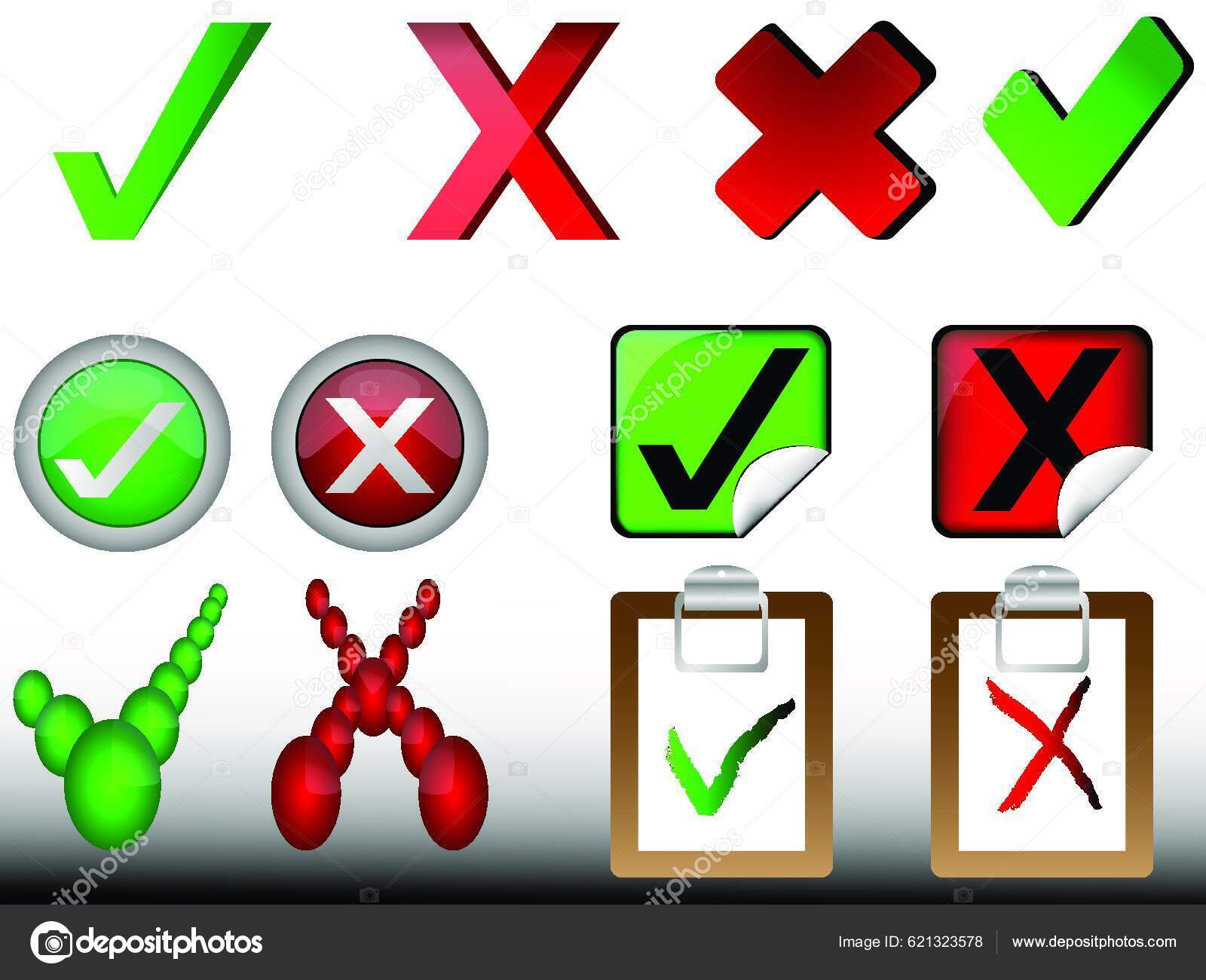 Vink Kruis Tekens Goed Fout Tekens Vink Merk Aan stockvector door ©YAY ...