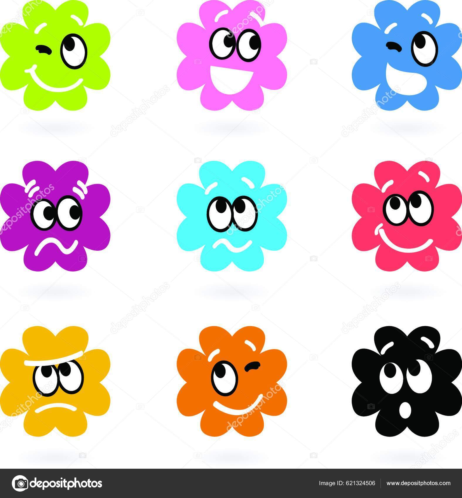 Cute Bacteria Monster Vector Collection Isolated White Stock Vector by ...