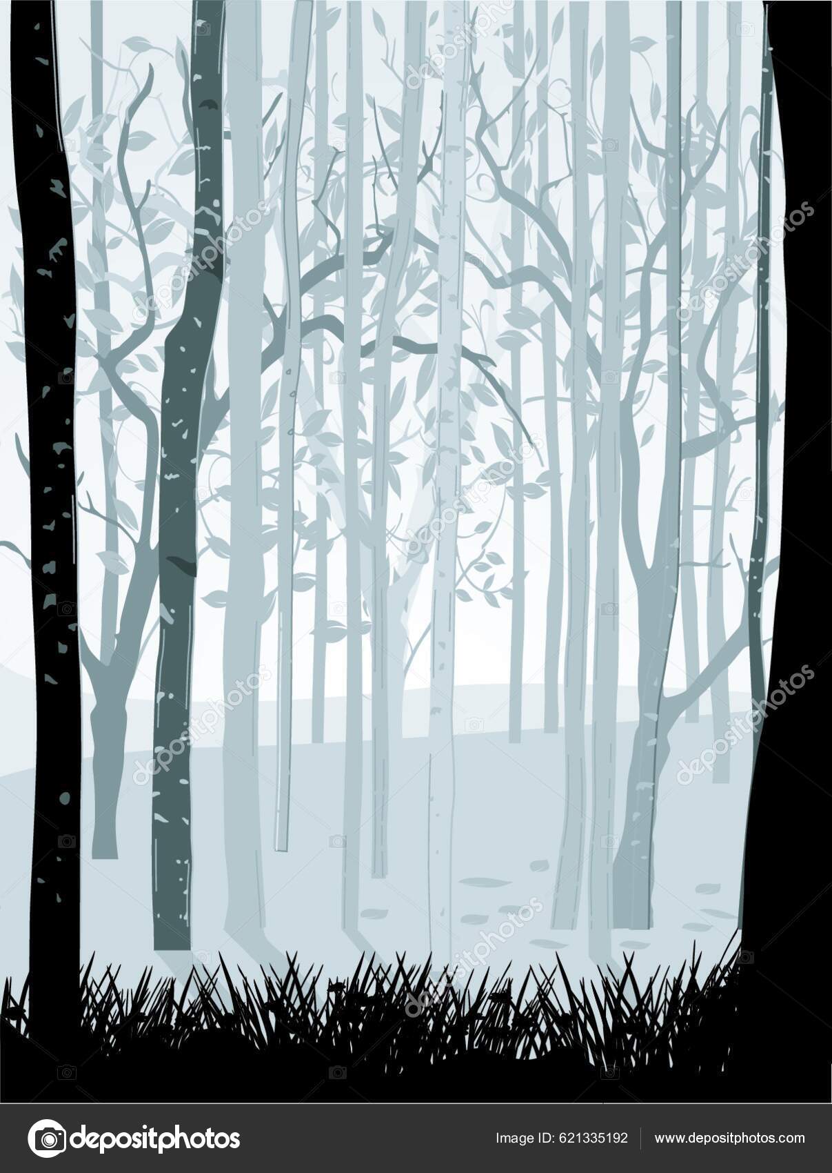 Black Forest White Vector Illustration Stock Vector by ©YAY_Images ...